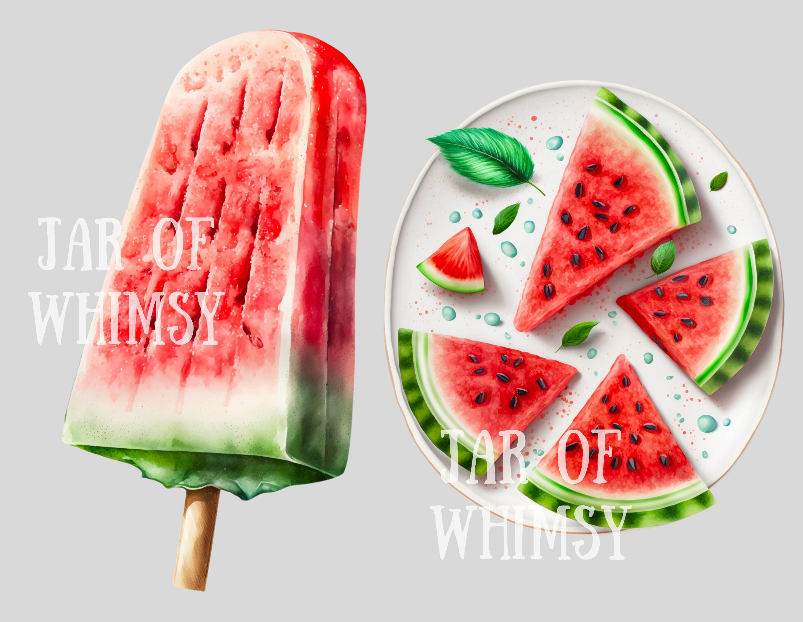Watercolour Watermelon Clipart Summer Fruit PNG Digital Image Downloads ...