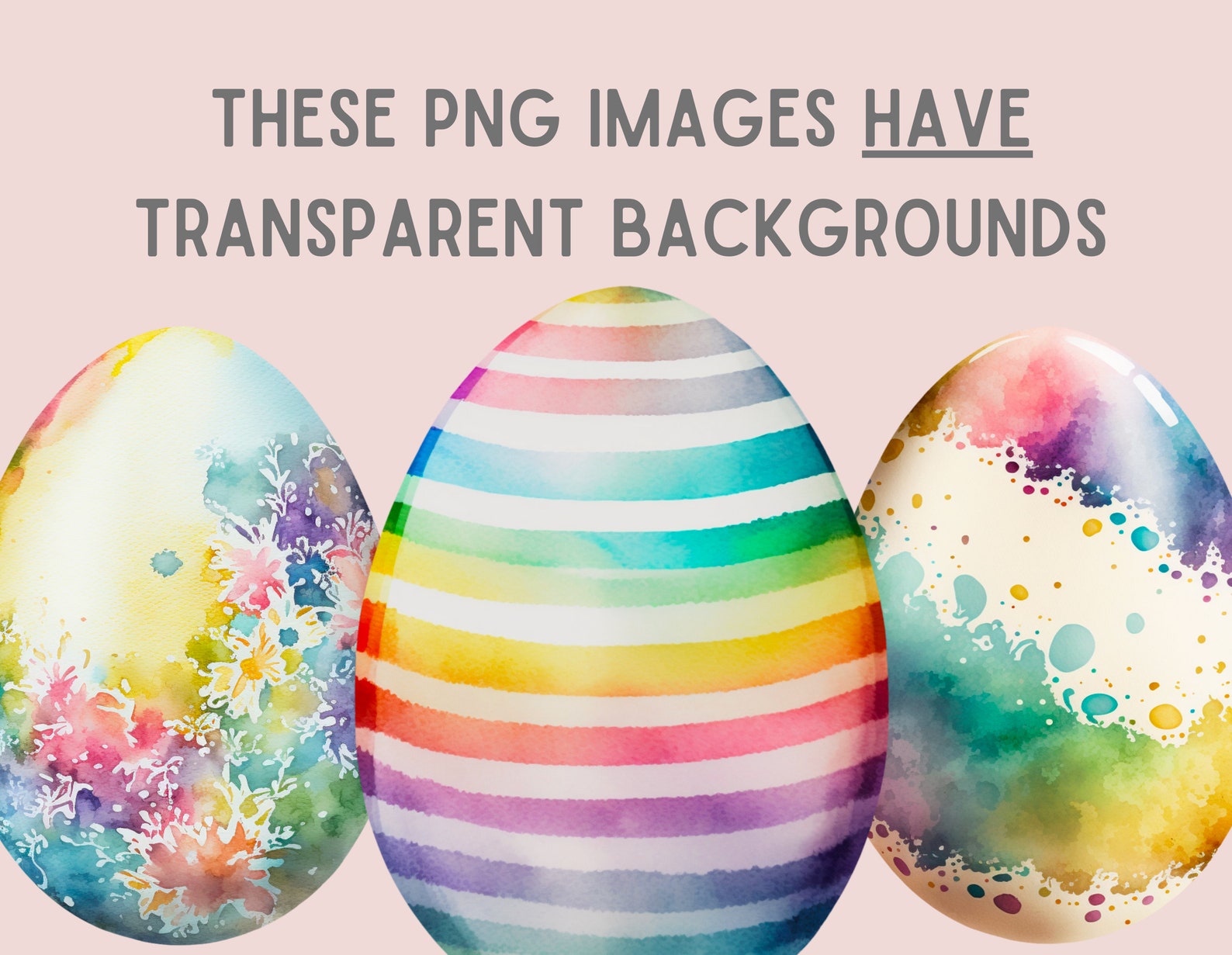 Watercolour Rainbow Easter Eggs Clipart - Spring Rainbow PNG Digital ...