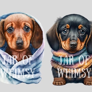 Watercolour Dachshund Puppies Clipart - Sausage Dog PNG Digital Image ...