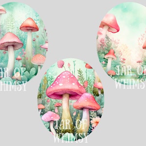 Watercolour Pink Mushroom Clipart Fairy Toadstools PNG Digital Image ...
