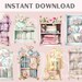 Watercolour Pastel Bookcase Clipart Bookshelf Bookworm PNG Digital ...