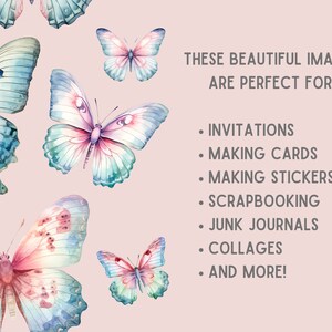 Watercolour Vintage Pastel Butterfly Clipart Cute Butterfly PNG Digital ...
