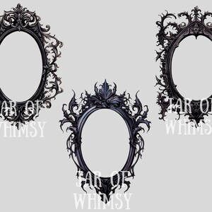 Watercolour Gothic Ornate Frame Clipart Baroque Black Frames PNG ...