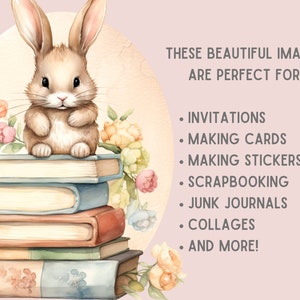 Watercolour Vintage Rabbit Clipart Vintage Storybook Bunny PNG Digital ...