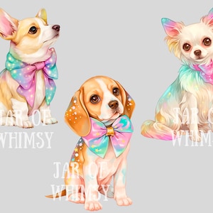Watercolour Sparkly Rainbow Dog Clipart Magical Rainbow Puppy PNG ...