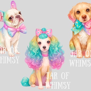 Watercolour Sparkly Rainbow Dog Clipart Magical Rainbow Puppy PNG ...