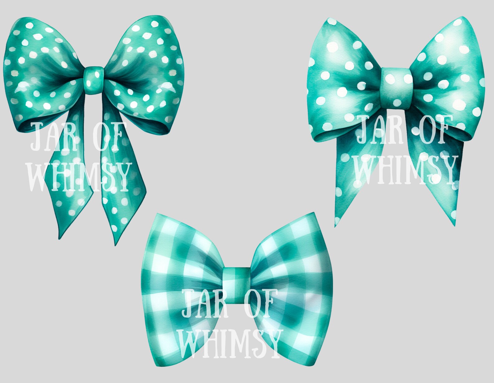 Watercolour Teal Bow Clipart Aqua Ocean Blue Bow PNG Digital Image ...