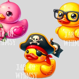 Watercolour Rubber Ducky Clipart Chibi Kawaii Rubber Duck PNG Digital ...