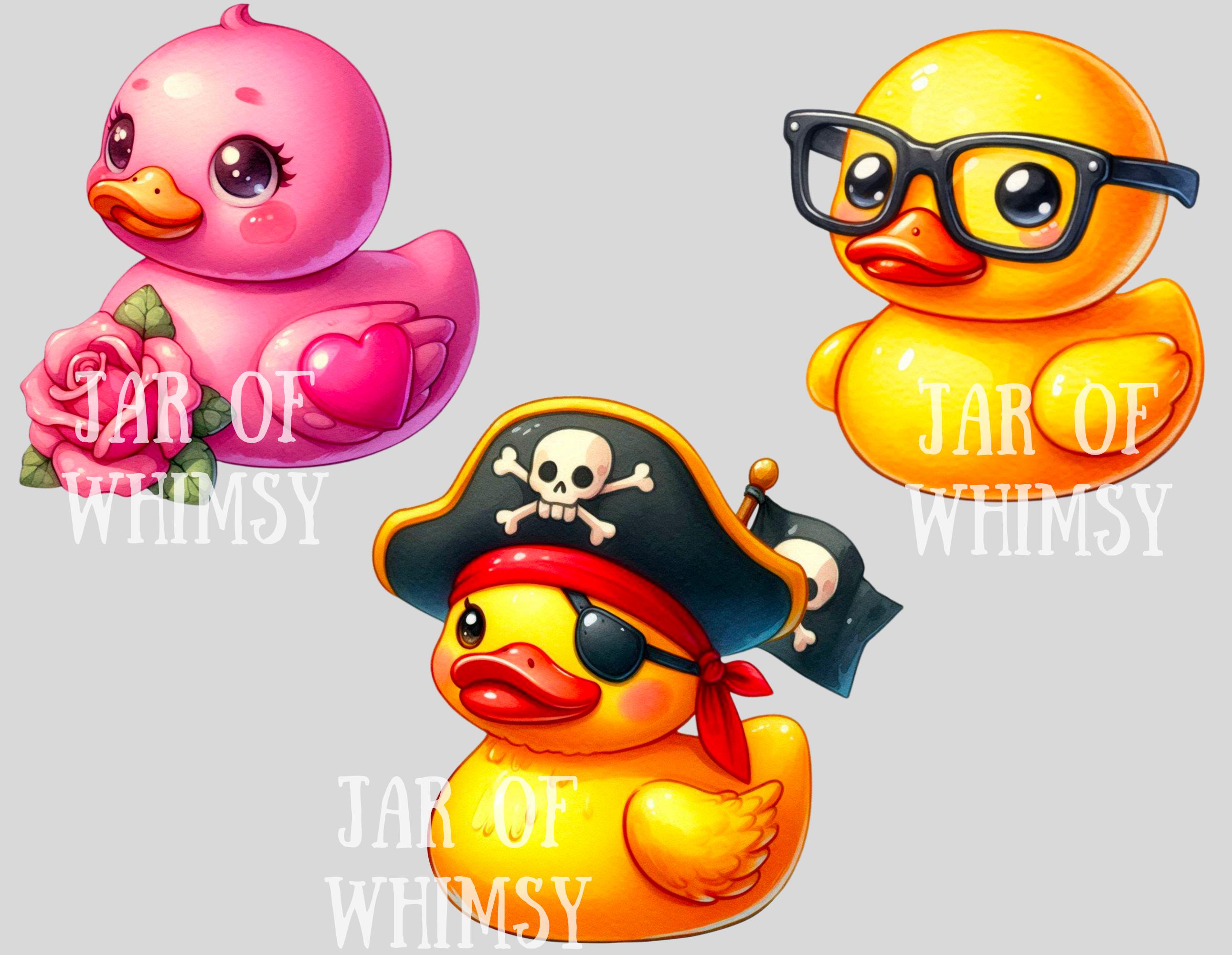 Watercolour Rubber Ducky Clipart Chibi Kawaii Rubber Duck PNG Digital ...