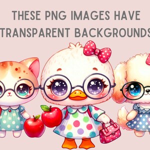 Watercolour Teacher Animal Clipart Cute Teacher Appreciation PNG ...