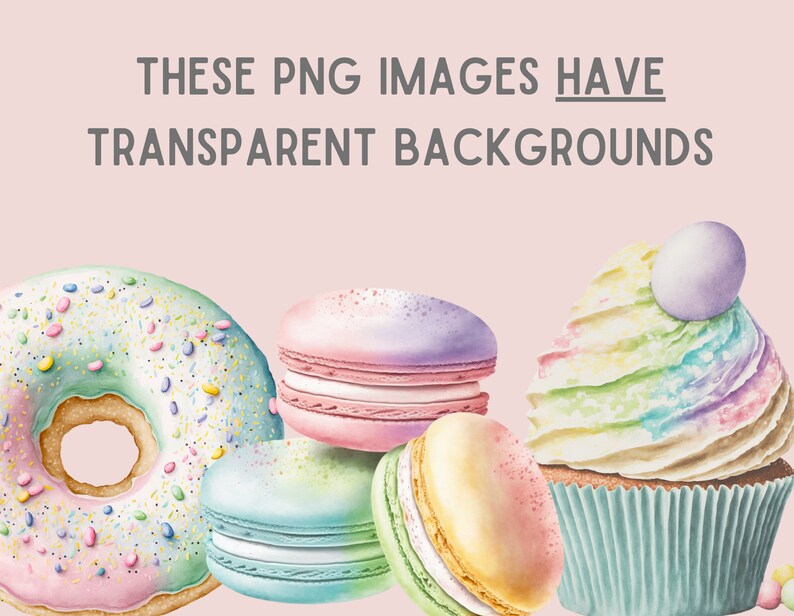 Watercolour Pastel Easter Treats Clipart Easter Eggs PNG - Etsy