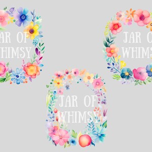 Watercolour Rainbow and Floral Frame Clipart Cute Bright Frames PNG ...