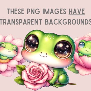 Watercolour Baby Frog Clipart Super Cute Kawaii Chibi Frog PNG Digital ...
