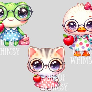 Watercolour Teacher Animal Clipart Cute Teacher Appreciation PNG ...