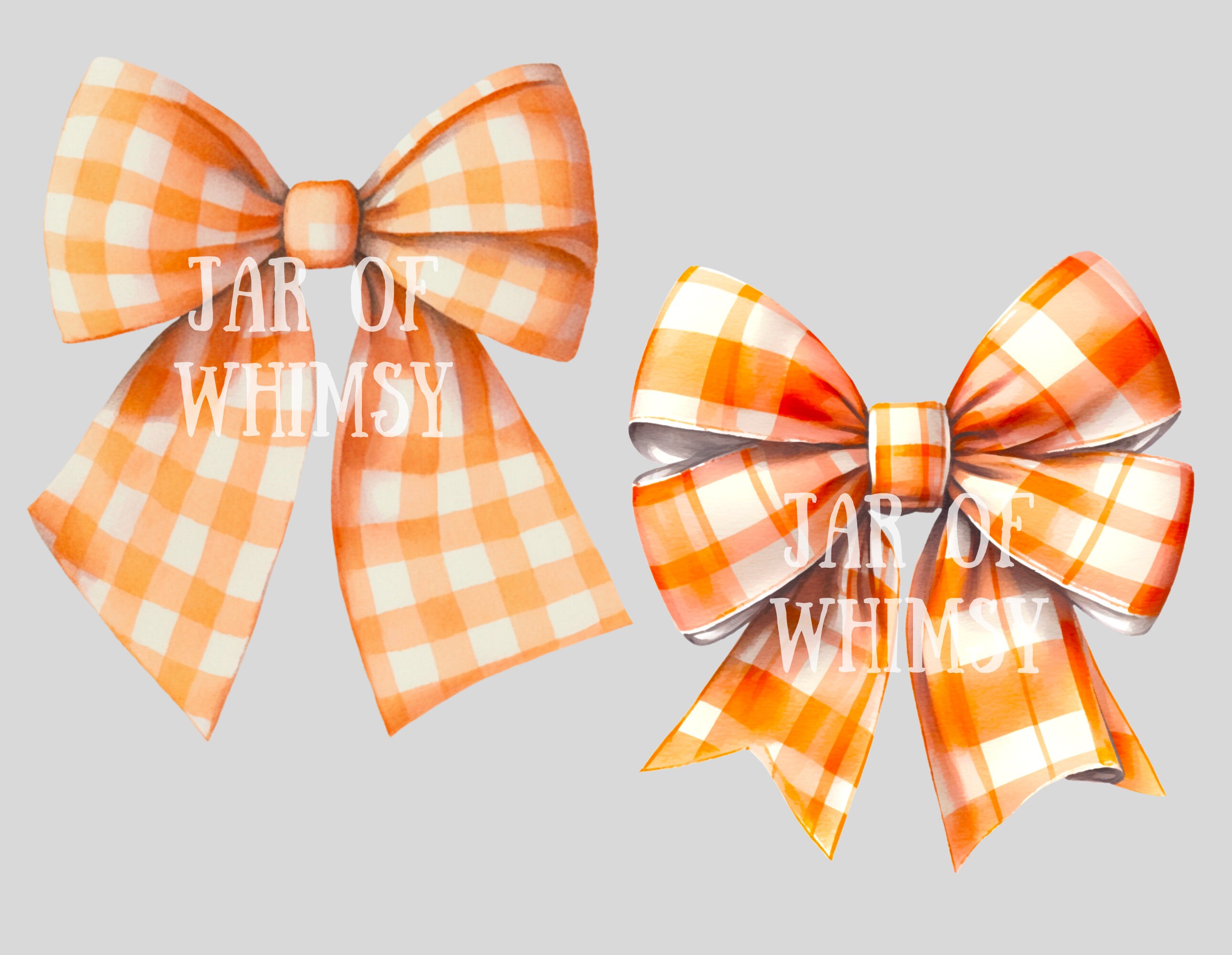 Watercolour Orange Bows Clipart - Peach Pastel Orange Bow PNG Digital ...