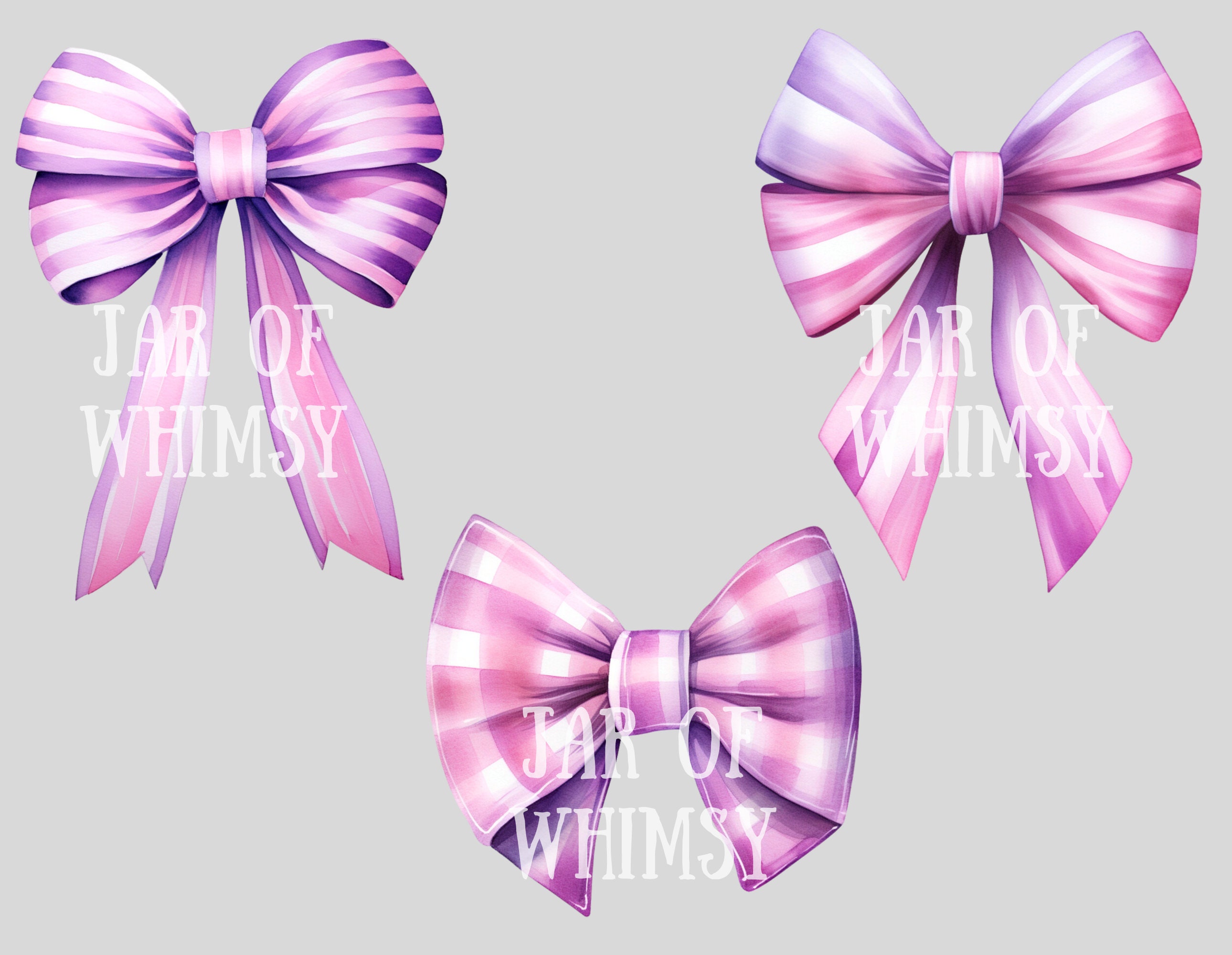 Watercolour Lilac Bow Clipart Lavender Pink Purple Bow PNG Digital ...