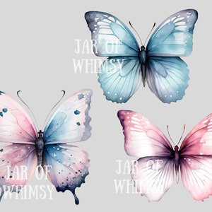 Watercolour Pastel Butterfly Clipart Spring Butterflies PNG Digital ...