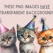 Watercolour Party Cats Clipart Cute Kitten Birthday PNG Digital Image ...