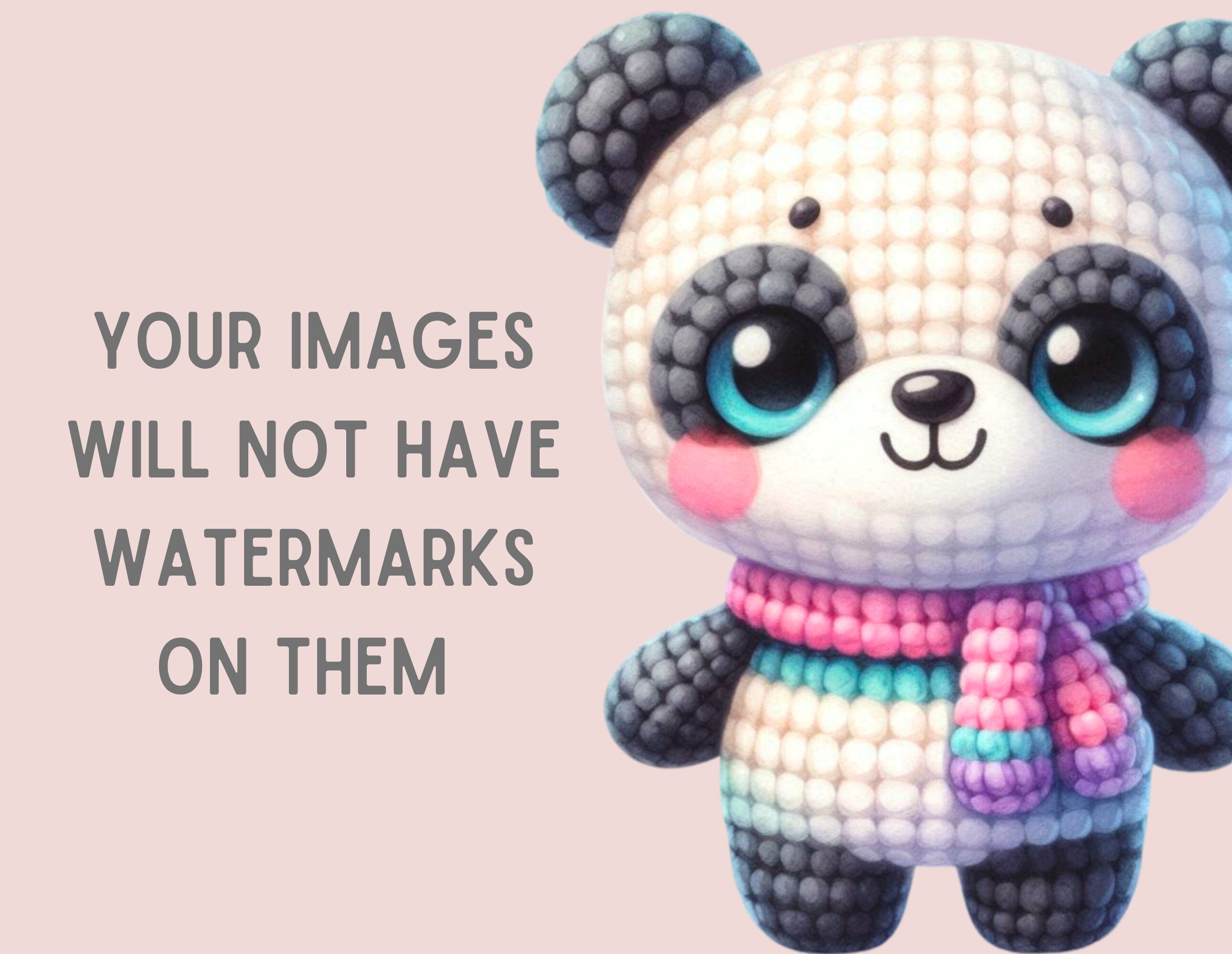 Watercolour Crochet Animal Clipart Cute Amigurumi Crochet Yarn PNG ...