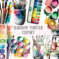 Rainbow Paint Drip Borders Digital Clipart, Commercial Use, Instant ...