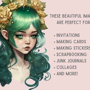 Watercolour Emerald Green Princess Clipart Fairytale Fantasy PNG ...