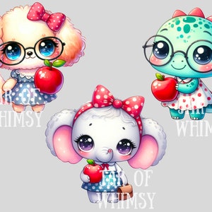 Watercolour Teacher Animal Clipart Cute Teacher Appreciation PNG ...