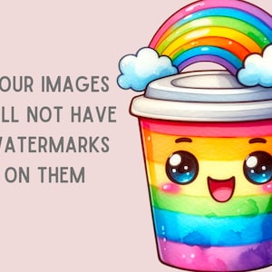 Watercolour Kawaii Coffee Clipart Cute Coffee Cup Mug PNG Digital Image ...