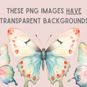 Watercolour Vintage Pastel Butterfly Clipart Cute Butterfly PNG Digital ...