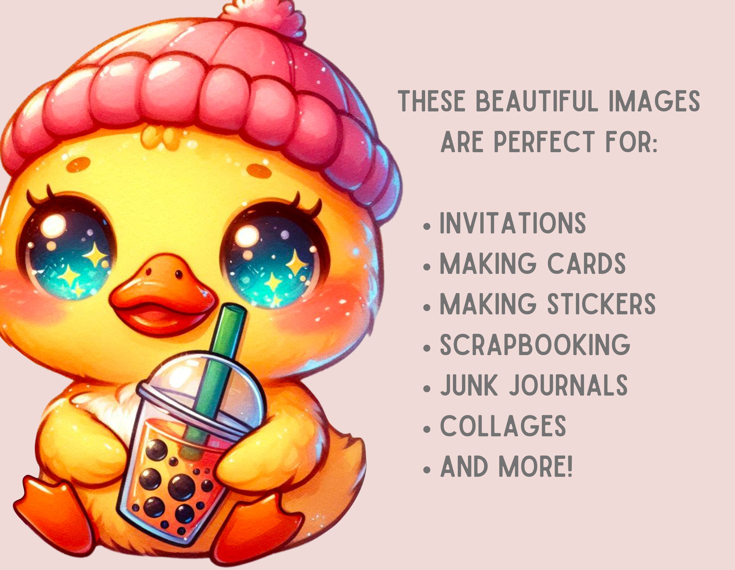 Watercolour Bubble Tea Animal Clipart Boba Tea Animals PNG Digital ...