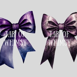 Watercolour Gothic Bows Clipart - Dark Fantasy Bow PNG Digital Image ...