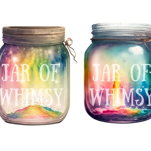 Watercolour Bright Rainbow Jars Clipart - Glass Jar PNG Digital Image ...