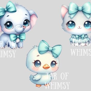 Watercolour Blue Baby Animal Clipart Baby Boy Animals PNG Digital Image ...