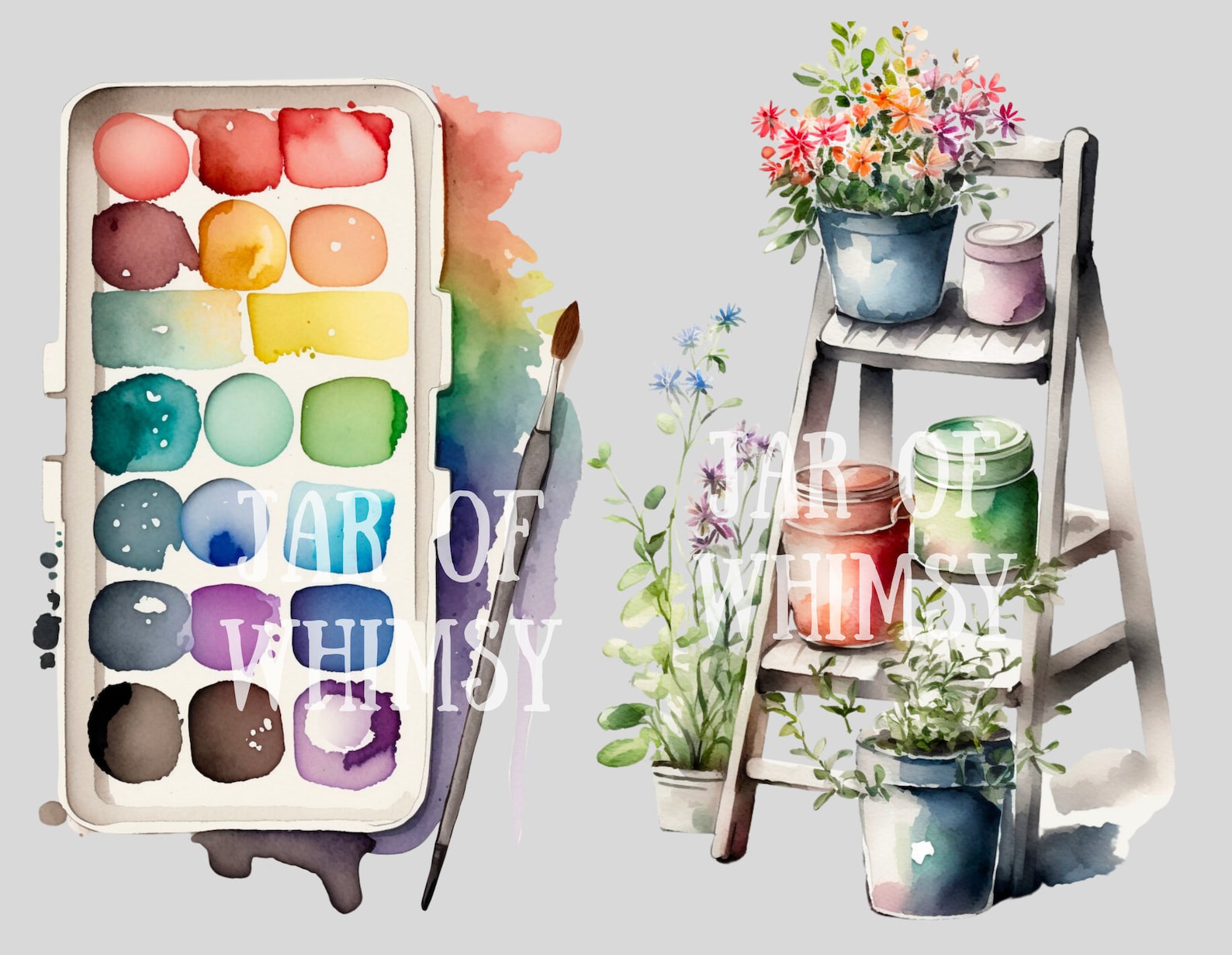 Watercolour Rainbow Painter Clipart Artist Painting PNG Digital Image ...