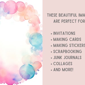 Watercolour Bubble Frame Background Clipart Bubble Party JPG Digital ...