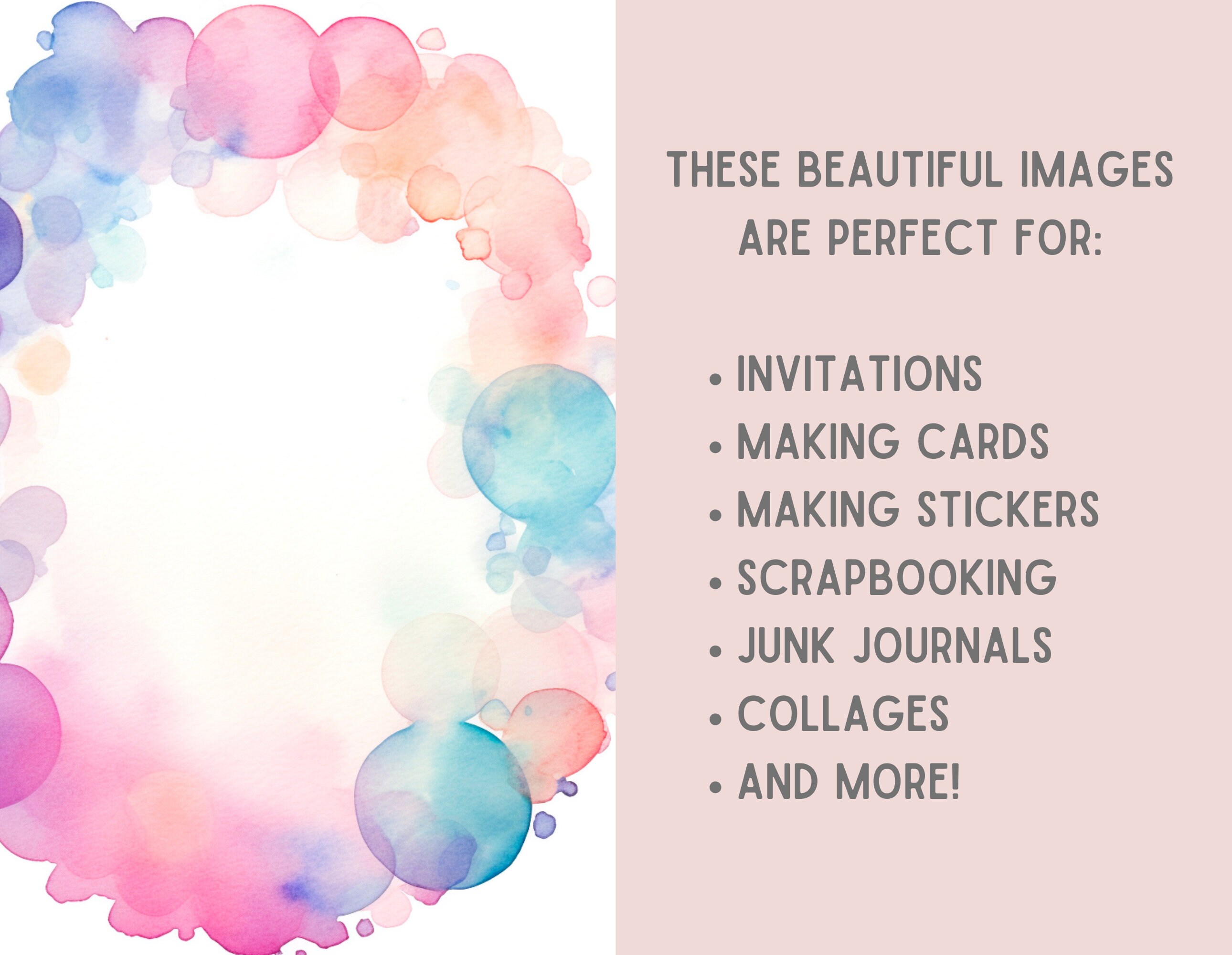 Watercolour Bubble Frame Background Clipart Bubble Party JPG Digital ...