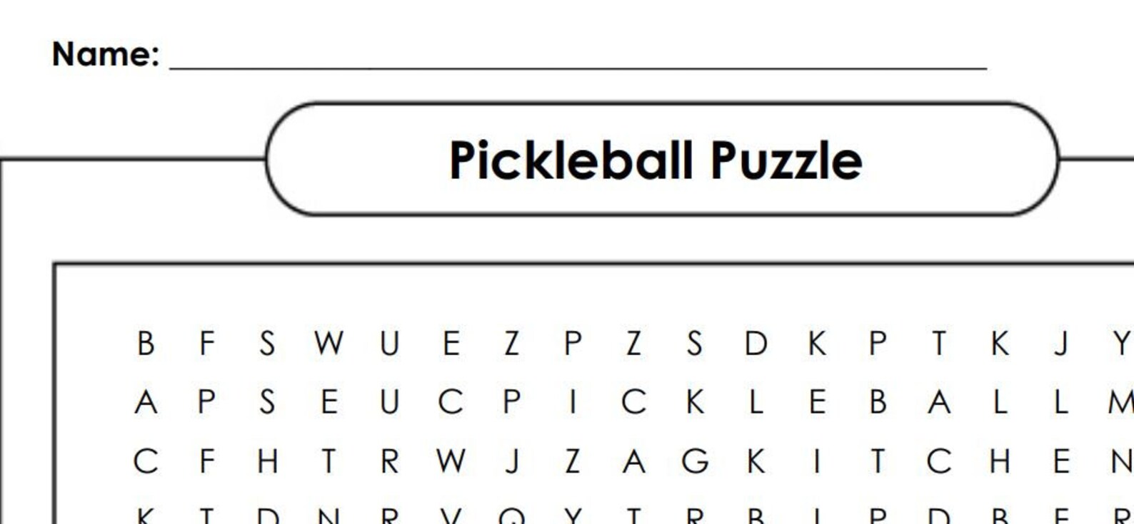 Pickleball Word Search Puzzle - Etsy Australia