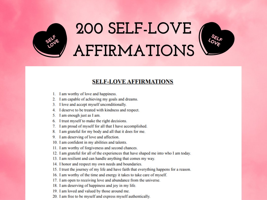 200 Unique Positive Self-love Affirmations for Daily Inspiration and ...
