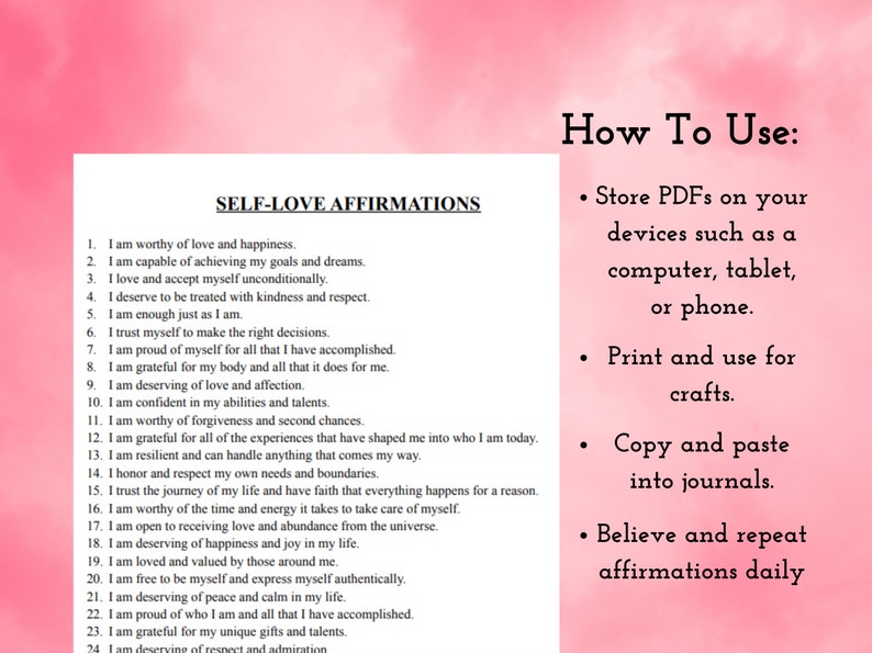 200 Unique Positive Self-love Affirmations for Daily Inspiration and ...