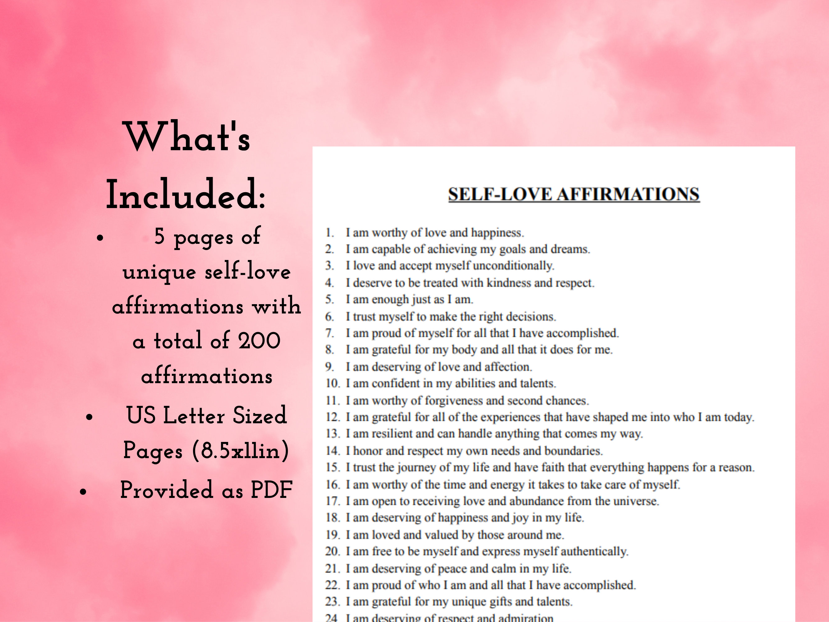 200 Unique Positive Self-love Affirmations for Daily Inspiration and ...