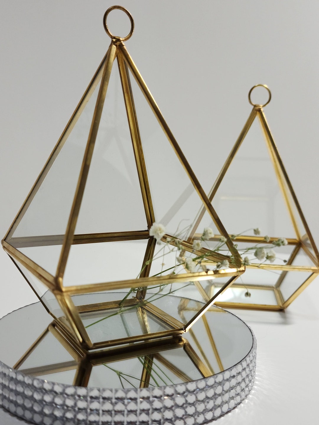 3pcs Geometric Glass, Triangle Terrarium, Wedding, Decor, Plants ...