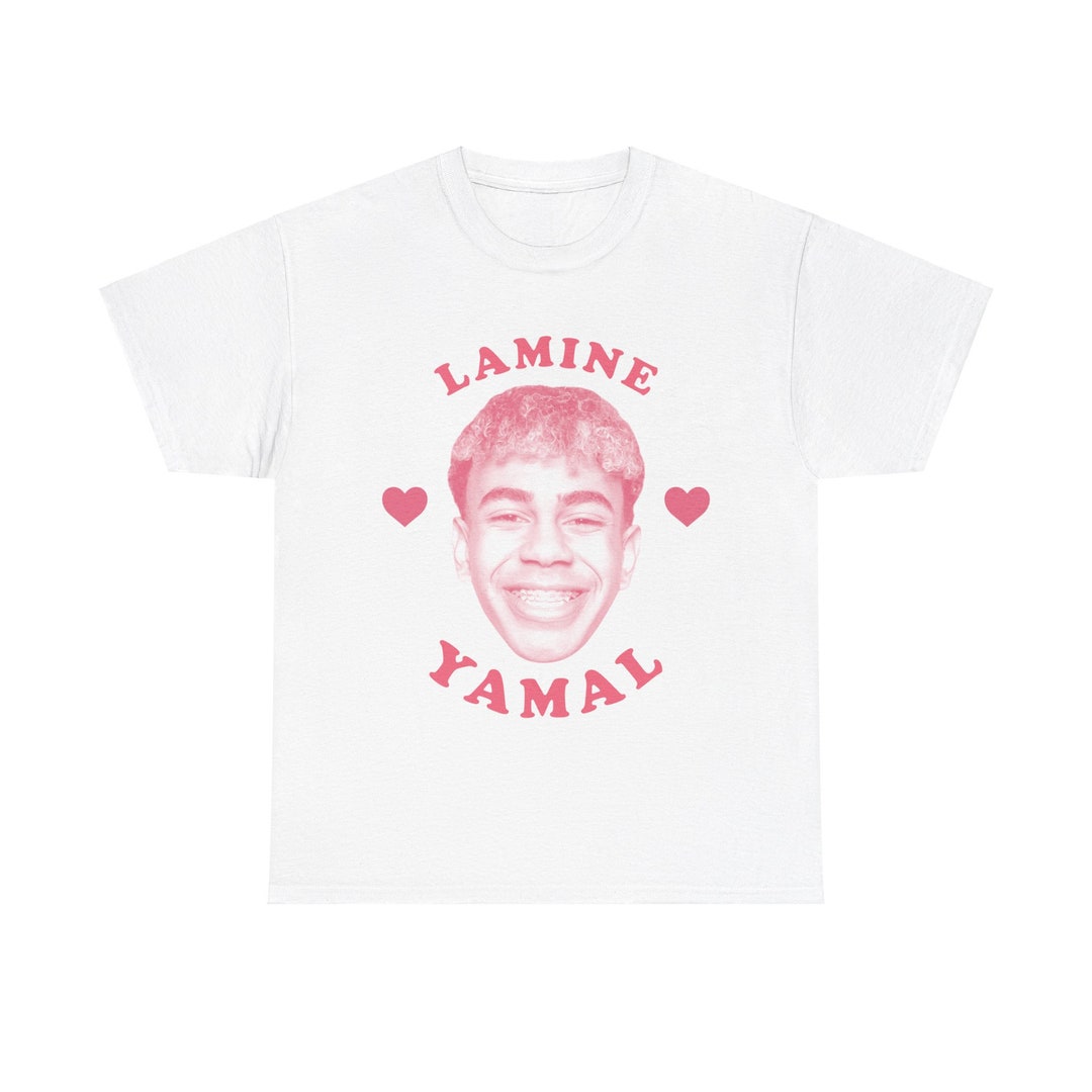 Lamine Yamal Pink Heart Shirt, Lamine Yamal Funny Fanmade T-shirt - Etsy