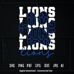 Stacked Lions Paw SVG, School Team Mascot (digital Download) - Etsy