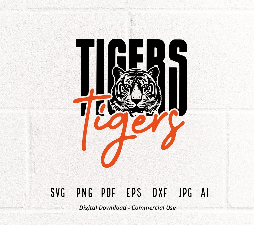 Tigers SVG PNG, Tigers Face Svg, Stacked Tigers Svg, Tigers Mascot Svg ...