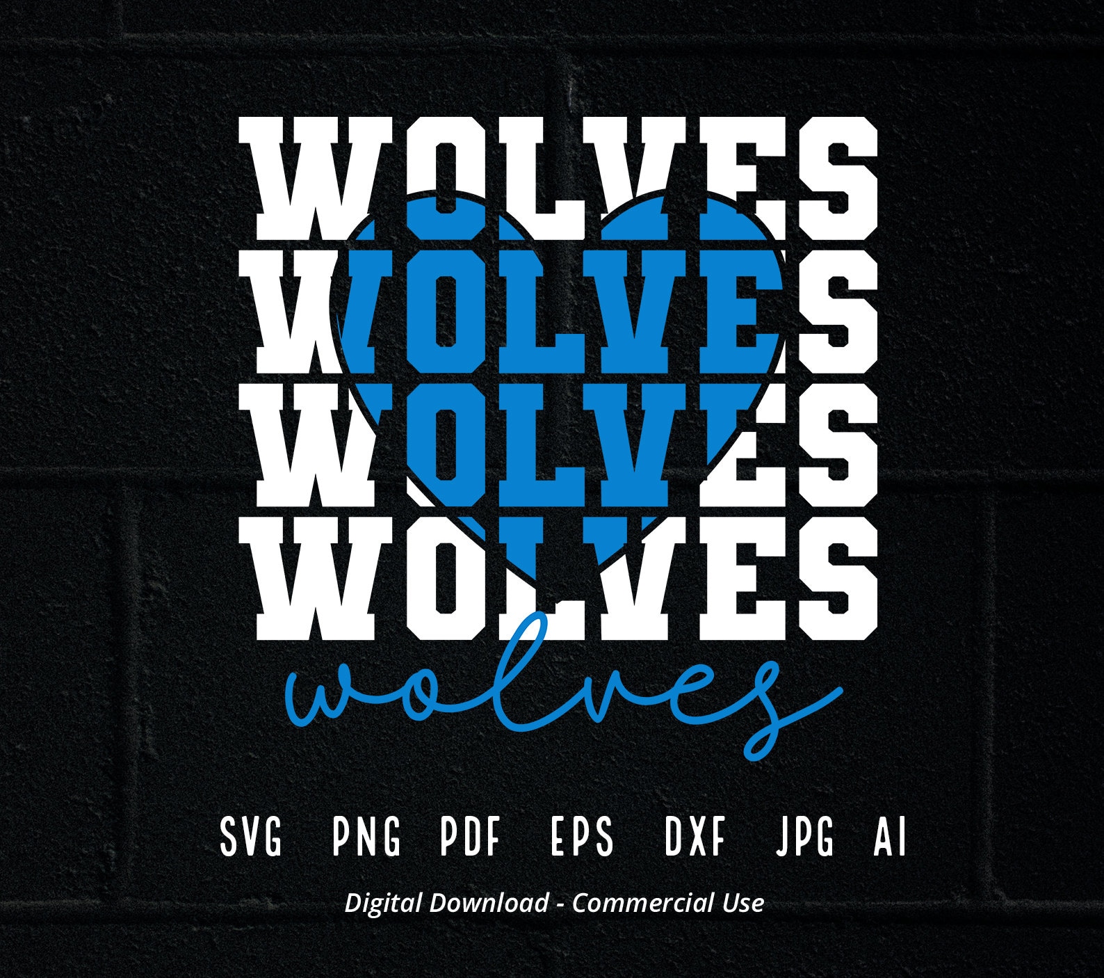 Stacked Wolves SVG, Wolves Mascot Svg, Wolves Svg, Wolves School Team ...