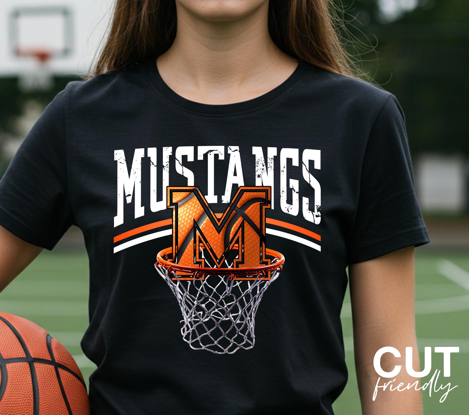 Mustangs Basketball PNG | Varsity Letter M, Hoop Graphic (digital ...