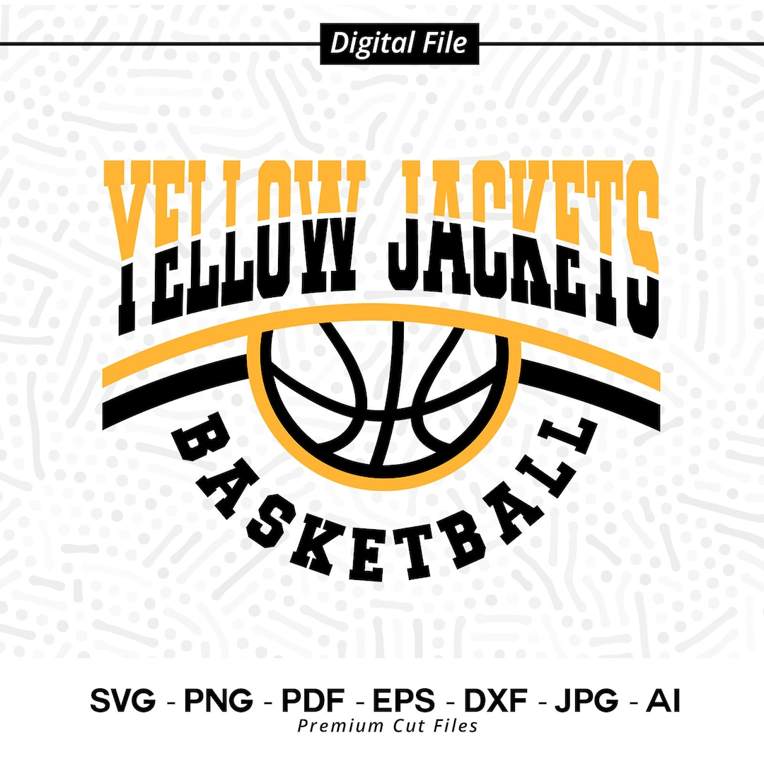 Basketball SVG PNG, Yellow Jackets, Basketball, Svg, Yellow Jacket ...