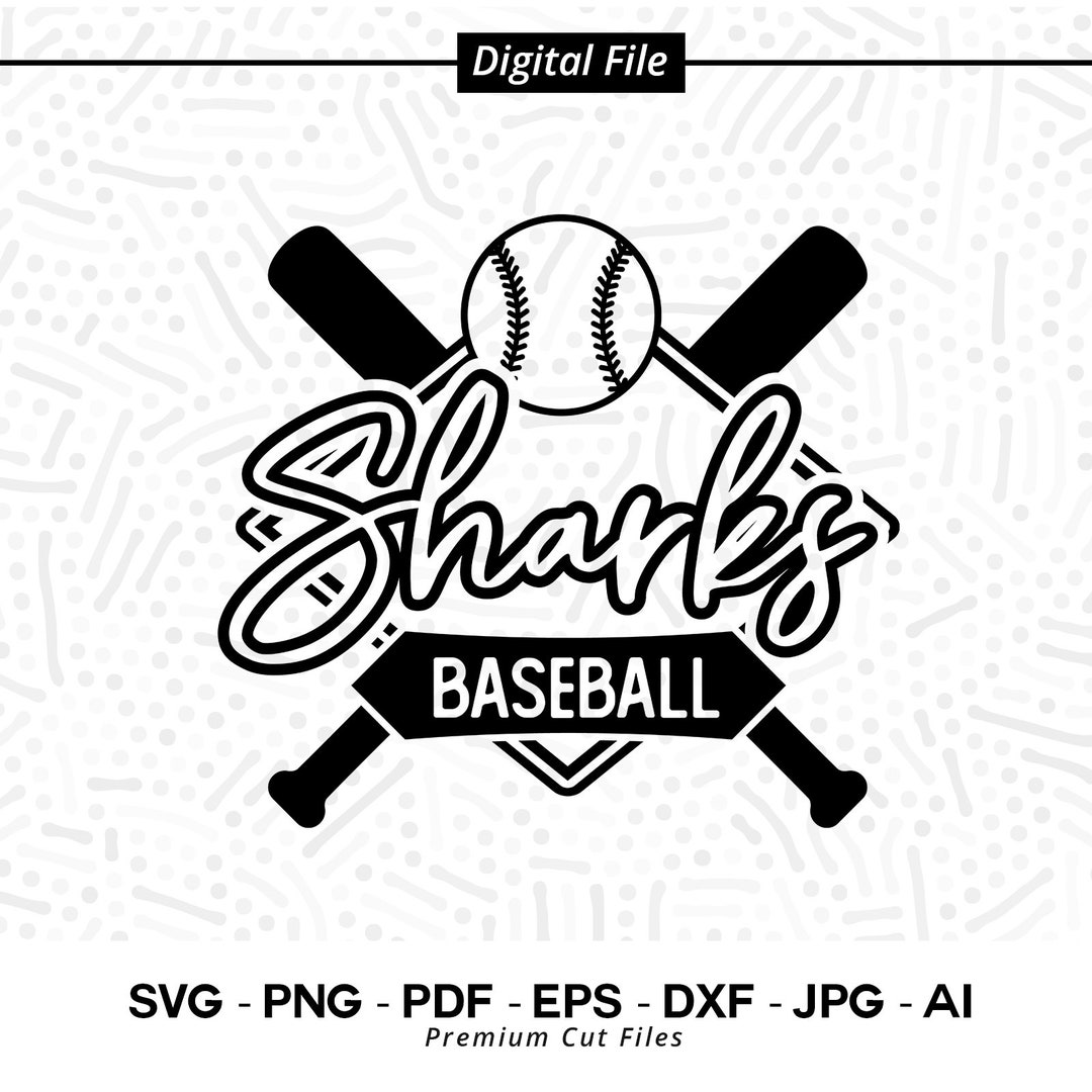Baseball SVG PNG, Sharks, Baseball, Svg, Shark Baseball, Shark, Shark ...