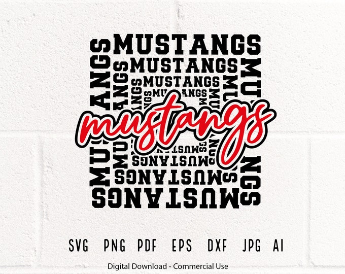 Mustangs Svg, Mustang Svg, Mustang, Mustangs, Clipart, Vector, Team ...