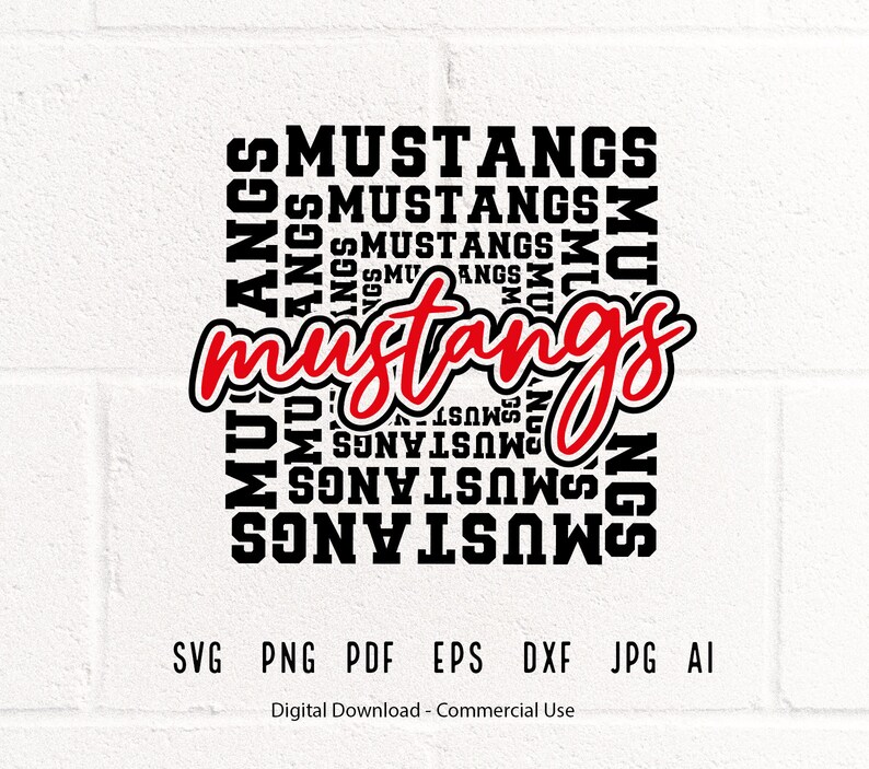 Mustangs Mascot SVG, School Spirit Design (digital Download) - Etsy Israel