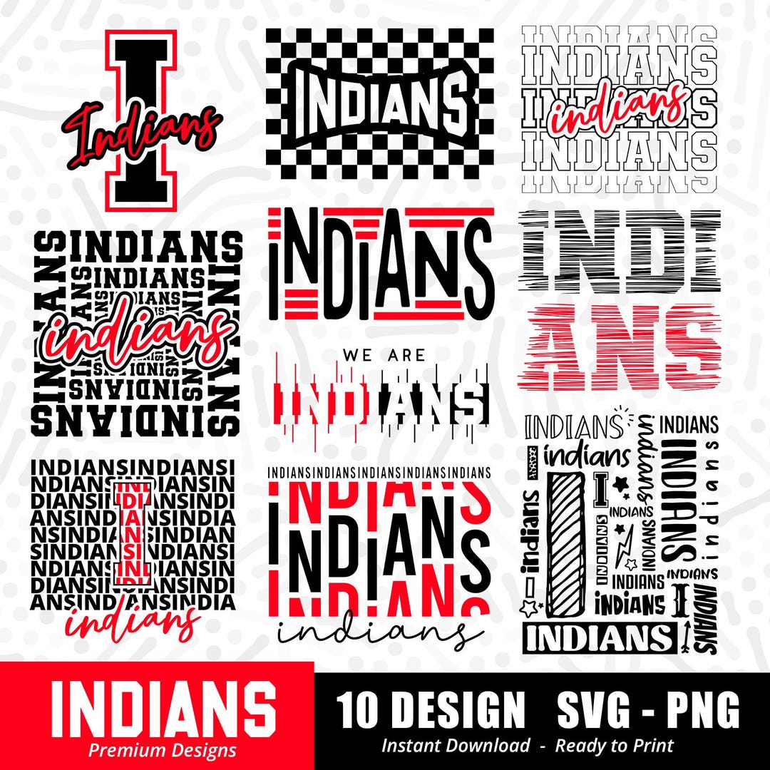 Indians SVG Bundle PNG, Indians Shirt SVG, Indians Cheer Svg, Team ...